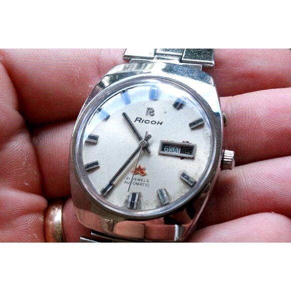 Ricoh | Accessories | Vintage 976 Ricoh Automatic Mens Silver Watch ...